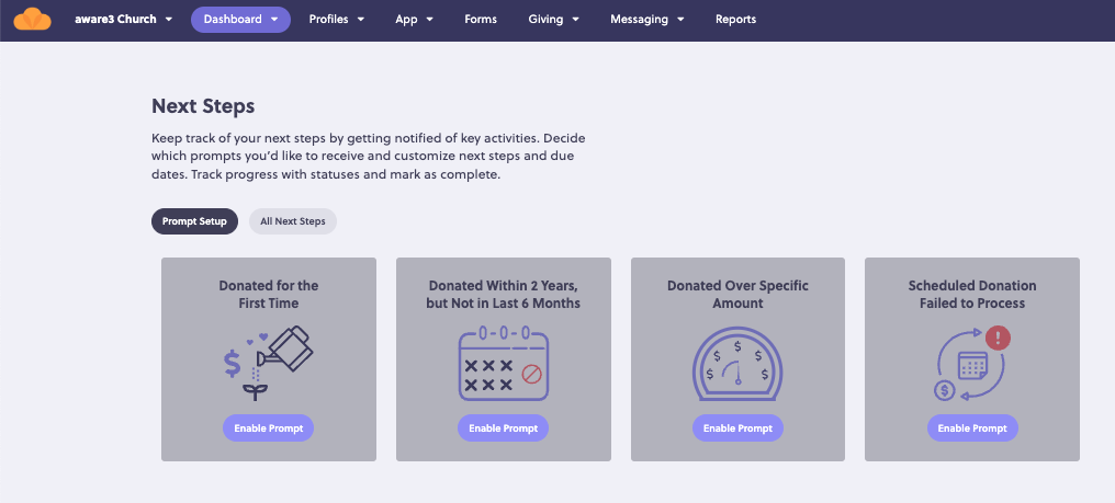 Next Steps Setup – Aware3