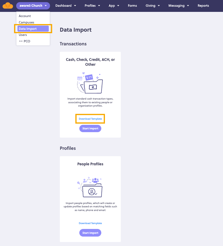 Importing Transactions – Aware3