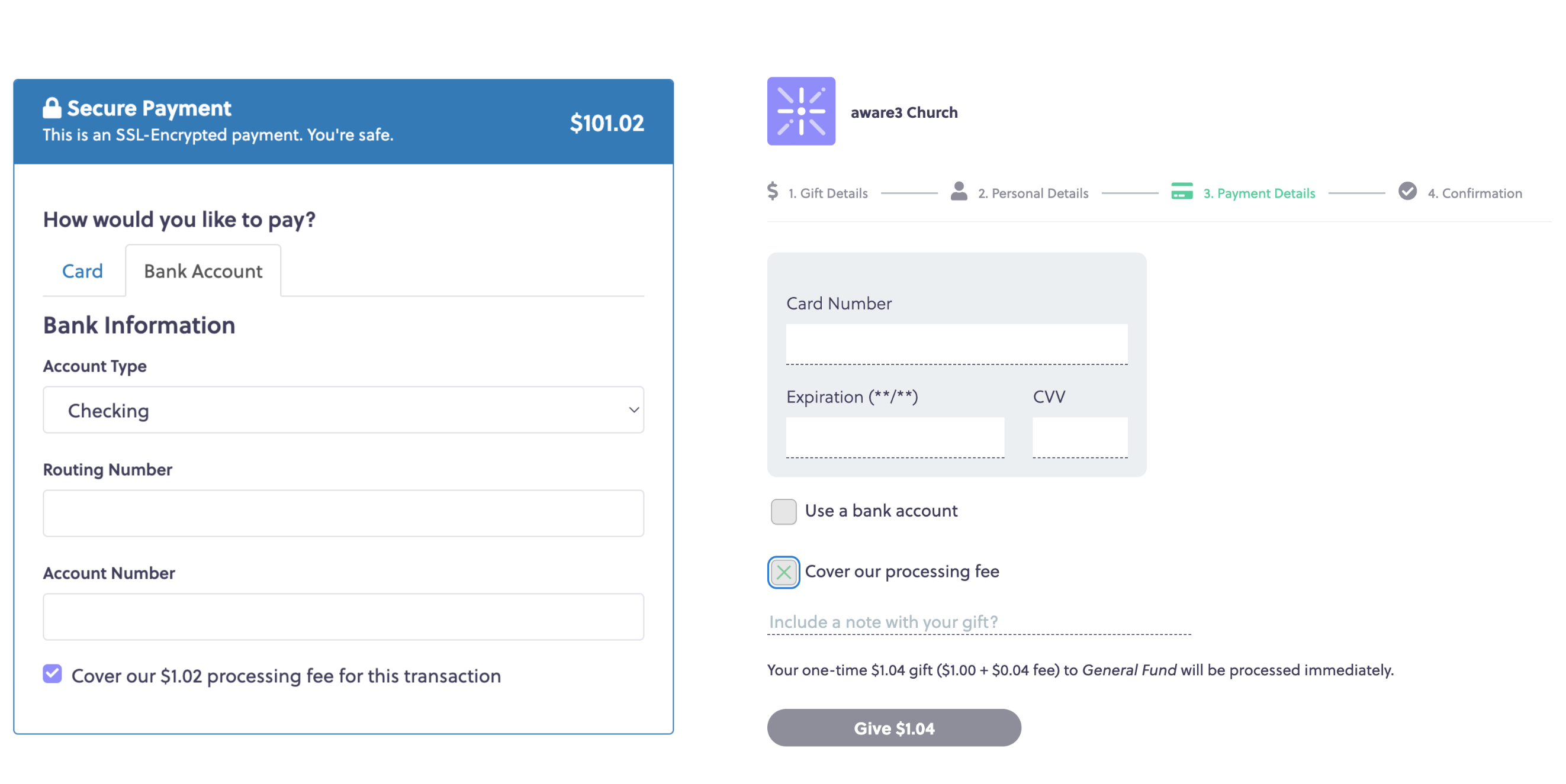 Covering Transaction Fees – Aware3
