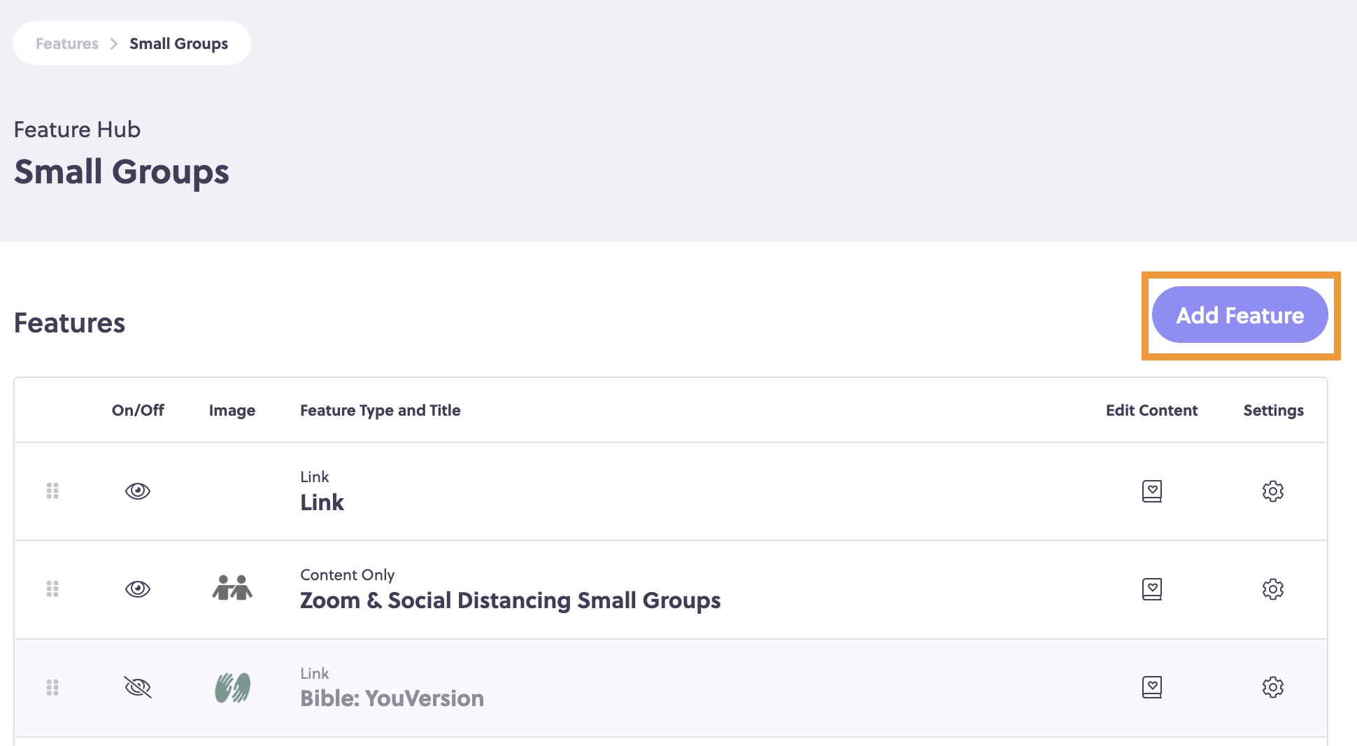 Feature Hubs – Aware3